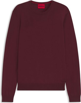 HUGO BOSS Herren San Cedric-M1 Pullover aus Schurwolle mit Logo-Stickerei Dunkelrot XXL
