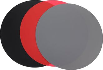 BESPORTBLE Silikon Tischset Rund W&auml;rmed&auml;mmend rutschfest K&uuml;chenunterlage Hitzebest&auml;ndig Mikrowellen Backofenpad Haushalt Geschirrunterlage Rot Schwarz