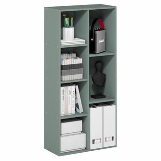 Furinno LUDER Bücherregal, 7-Würfel Bücherregal, Bookcase, 9.4 x 19.5 x 41.7, für Wohnzimmer, Schlafzimmer, Homeoffice, Salbeigrün