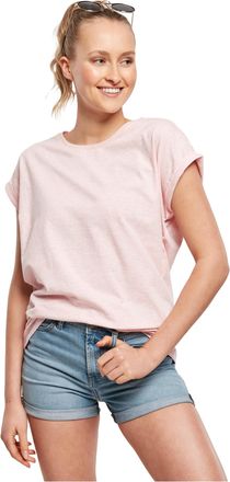Urban Classics Ladies Color Melange Extended Shoulder Tee, pink Melange, XXL