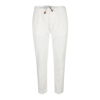 Eleventy Homme, Pantalons, Blanc, Taille: W34 Pantalon de jogging en soie et coton