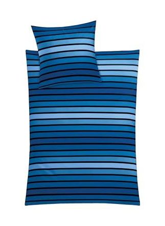 Kleine Wolke 6051798952 Bettw&auml;sche Neapel, Ma&szlig;e: 135 x 200 cm und 80 x 80 cm, Farbe: K&ouml;nigsblau