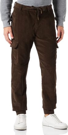 Urban Classics Herren Corduroy Cargo Jogging Pants Hose, Darkolive, XL