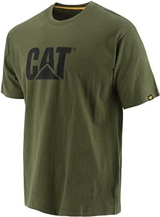 CAT Caterpillar Mens CAT Iconic Logo Premium Ringspun Combed Cotton Tee, Chive, M