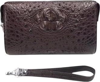 Generic Sac cabas pour femme en cuir de crocodile authentique avec fermeture &agrave; code. Pochette pour homme en cuir dalligator v&eacute;ritable. Porte-cartes