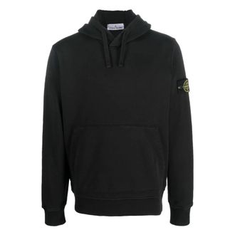 Stone Island Jersey-Hoodie mit Logo-Badge - - Sweatshirts & Hoodies - Herren - Schwarzk - 3XL