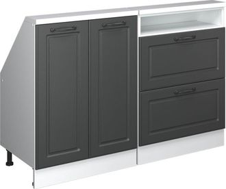 Vicco Armoire sous pente de toit Rion, Anthracite maison de campagne/blanc, Lot de 2, Vicco