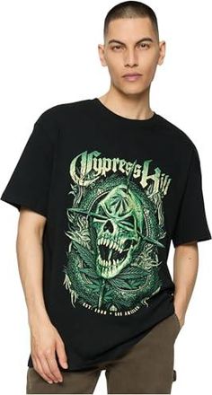 Mister Tee Cypress Hill Cr&acirc;ne Face Surdimensionn&eacute; Tee Noir M T-Shirt, Homme
