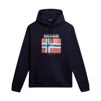 Napapijri Blauer Baumwoll-Langarm-Guiro-Pullover - - Sweatshirts & Hoodies - Herren - Blau - XL