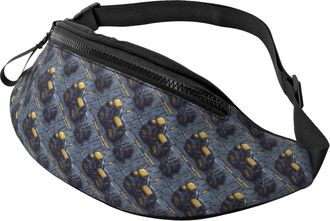 Generic H&uuml;fttasche Mode Waist Fanny Pack Klassischer Gelber Traktordruck Atmungsaktiv Umh&auml;ngetaschen F&uuml;r Fahrrad Spazieren Laufen 14X35Cm