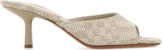 Burberry Femme, Chaussures, Beige, Taille: 41 EU Mules en tissu brod&eacute;