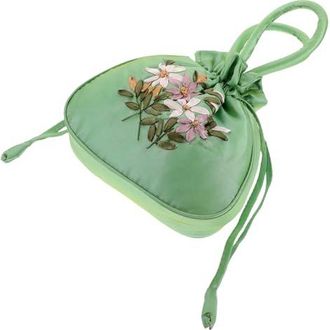 Garneck Sac à Main Brodé Floral Velours Petit Sac à Cordon pour Femme Élégante et Polyvalent pour Mariage et Sorties