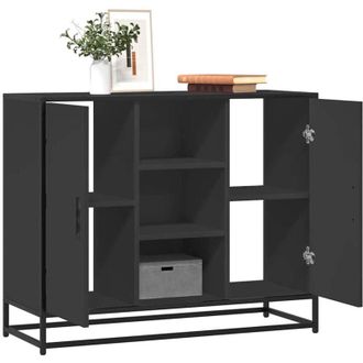 vidaXL Sideboard Schwarz 92x35x76 cm Holzwerkstoff - Vidaxl