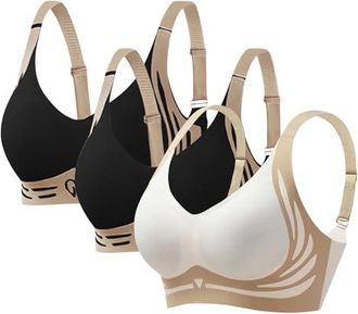 Generic Body en dentelle pour plus de confort Soutien-gorge sans fil Soutien-gorge haut pour femme Lingerie quotidienne Sports BHS 3 pi&egrave;ces, o, XXL