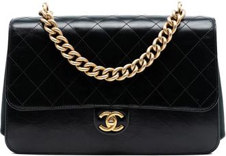 Chanel Hobo Bags - Paris Cosmopolite Aged Calfskin Straight Lined Fla - Gr. unisize - in Schwarz - f&uuml;r Damen