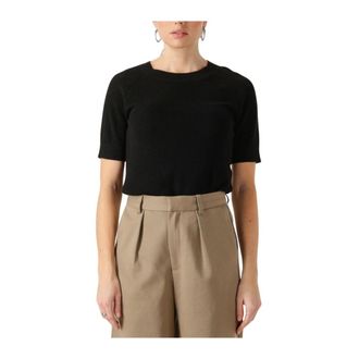 Selected Slfelinna New SS Strickoberteil - - Knitwear - Damen - Schwarzk - S