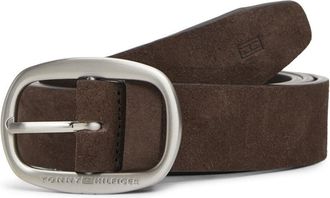 Tommy Hilfiger G&uuml;rtel aus Leder mit polierter Label-Dornschlie&szlig;e in