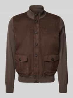 Gran Sasso Veloursjacke mit Stehkragen und Knopfleiste