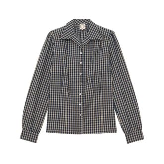 Ines De La Fressange Rita Kariertes Hemd - - Blouses & Shirts - Damen - Blau - M
