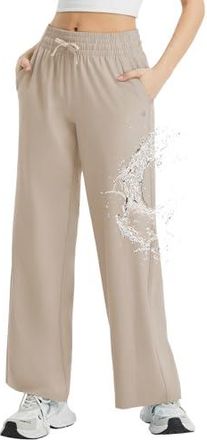 Baleaf Pantalon imperm&eacute;able pour femme avec grandes poches - Leggings &eacute;vas&eacute;s pour l&eacute;t&eacute;, entra&icirc;nement et voyage, kaki, L