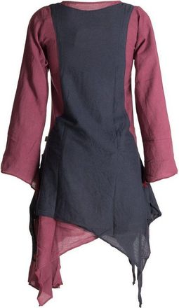 vishes Midikleid Lang&auml;rmliges Lagenlook Kleid handgewebte Baumwolle Ethno, Hippie, Boho, Goa style