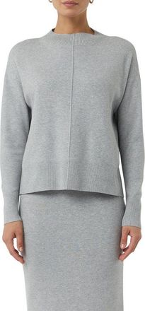 Comma Rundhalspullover mit Ziehrnaht casual, Rundhals, seitlich geschlitzt, mit Viskose