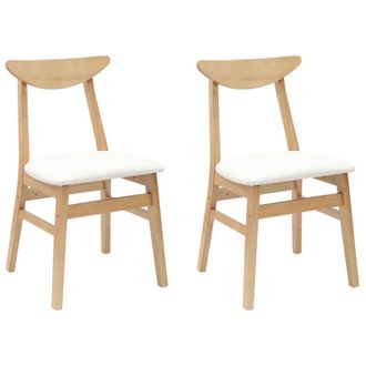 vidaXL Vidaxl Sedie Da Pranzo 2 Pz Legno Di Gomma Solido Naturale