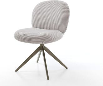 DELIFE Drehstuhl Nube-Flex Cord Silbergrau Kreuzgestell breit Effektfinish Titan 360&deg; drehbar Wippfunktion Taschenfederkern, Esszimmerst&uuml;hle