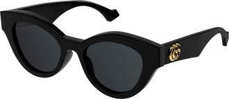Gucci Damen Gg0957s Sonnenbrille, Schwarz/Schwarz/Grau, 62