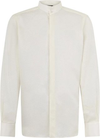 Tom Ford Homme, Chemises, Blanc, Taille: L Perforated Dot Silk Twill Slim Fit Evening Shirt