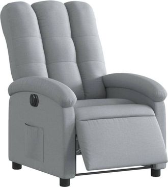 vidaXL Fauteuil inclinable &eacute;lectrique Gris clair Tissu