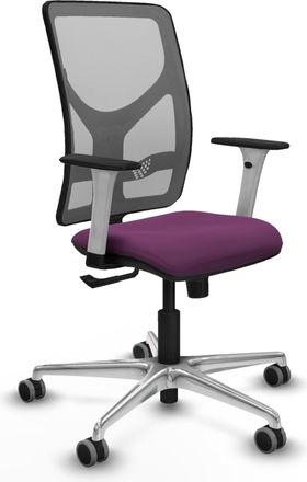 Piqueras y Crespo B&uuml;rostuhl mit Armlehnen in Wei&szlig; und Schwarz, h&ouml;henverstellbare Lendenwirbelst&uuml;tze, ausgestattet mit 3 Positionen und Schneideschaum, Grau/Violett