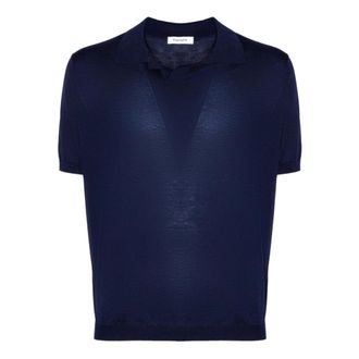 KANGRA Homme, Tops, Bleu, Taille: M Polo en m&eacute;lange de soie et de coton