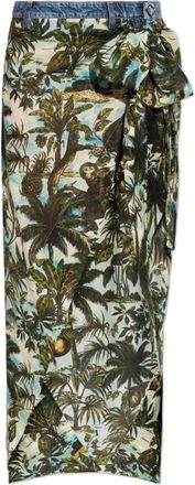 Dsquared2 Femme, Jupes, Multicolore, Taille: 34 FR Monkey Business Long Denim Skirt