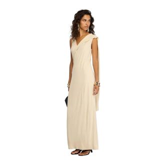 Semicouture Femme, Robes, Beige, Taille: 36 FR Abito gesso smanicato