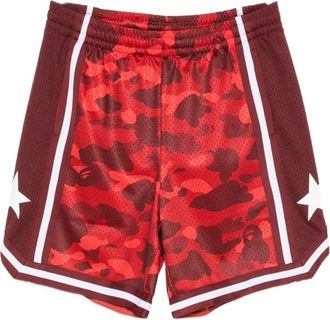 A Bathing Ape A Bathing Ape, Homme, Shorts, Rouge, Taille: M ABC Camo Mesh Shorts