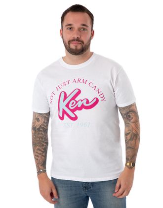 BARBIE Herren Wei&szlig;es Kurzarm-T-Shirt | Ken Not Just Arm Candy Klassisches Farbdesign | Authentisches Movie Merchandise | Komfortables & stilvolles Geschenk f