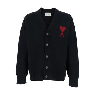 Ami Homme, Pulls, Noir, Taille: XL ADC Cardigan