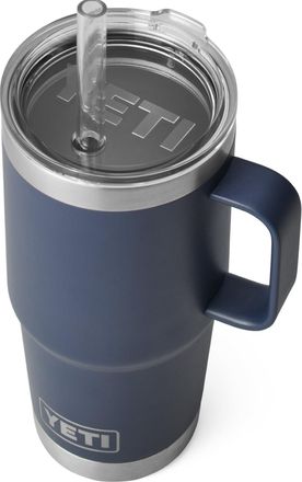 Yeti Rambler Trinkbecher Mit Trinkhalmdeckel, Navy, 25 oz (739 ml)