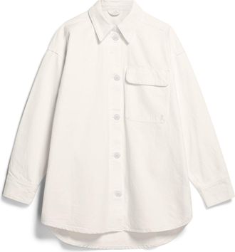 Armedangels Damen Overshirt aus recycelter Baumwolle TAALE Oversized Fit Undyed