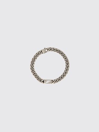 Fendi Bracelet en laiton finition argent&eacute;e avec monogramme FF