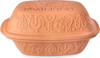 R&ouml;mertopf R&ouml;mertopf Br&auml;ter Klassiker aus Naturton, Dampfgarer 4 Liter f&uuml;r bis zu 6 Personen, Keramik-Schmortopf f&uuml;r Backofen & Mikrowelle, Unterteil glasiert, f