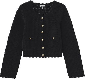 Ganni Femme, Pulls, Noir, Taille: 38 FR Cardigan