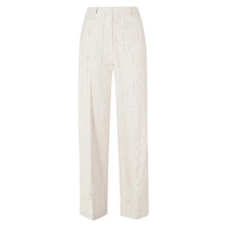 Isabelle Blanche Straight Hosen - - Trousers - Damen - Beige - M