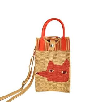 Generic Sac &agrave; bandouli&egrave;re tricot&eacute; pour t&eacute;l&eacute;phone portable avec boucle magn&eacute;tique, sac &agrave; bandouli&egrave;re carr&eacute; vertical en fibre de polyester, 12 x 18 cm avec sang