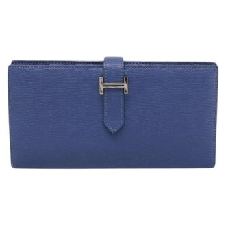 Herm&egrave;s Pre-owned Leder Geldb&ouml;rse - - Pre-owned - Damen - Blau - ONE SIZE
