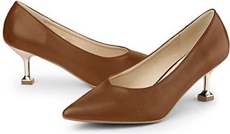 Allegra K Escarpins habill&eacute;s &agrave; petit talon et bout pointu pour femme, marron, 39.5 EU