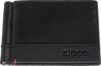Zippo Geldbörse - Leder - Schwarz - Portemonnaie für Damen und Herren - Portmonee mit RFID-Schutz - Geldclip - Ideal für Karten und Scheine