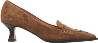 Billi Bi Hohe Schuhe - Moccasin-Detail Suede Pumps With Pointed Toe - Gr. 37 (EU) - in Braun - für Damen