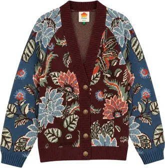 Farm Rio Gemischter Delhi Blumen-Cardigan - - Knitwear - Damen - Mehrfarbig - S